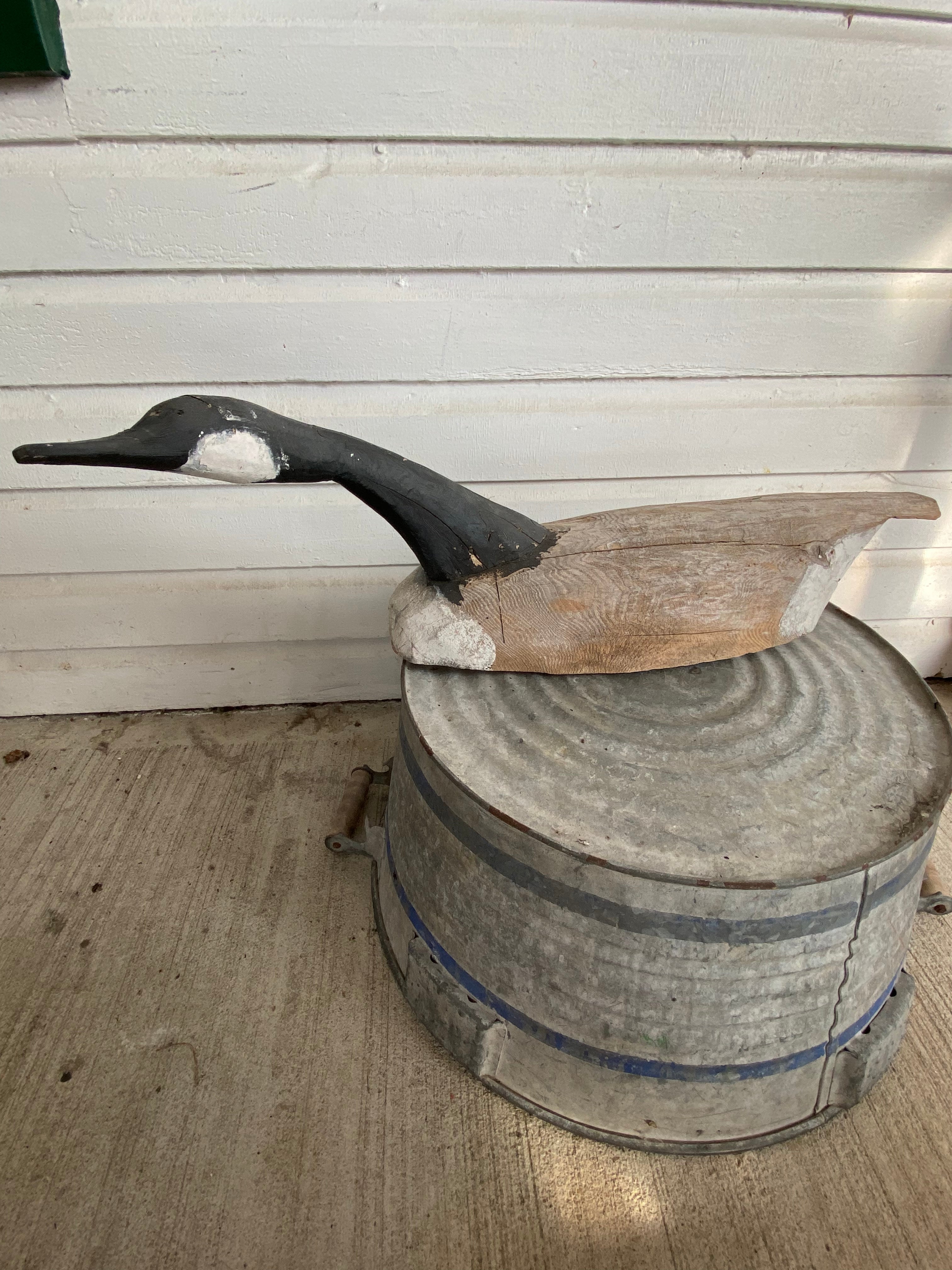 VINTAGE WOOD CARVED GOOSE - Lockside Trading Company